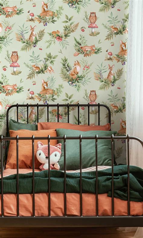 Sage Magical Woodlands Wallpaper R10041 Walls Republic Us