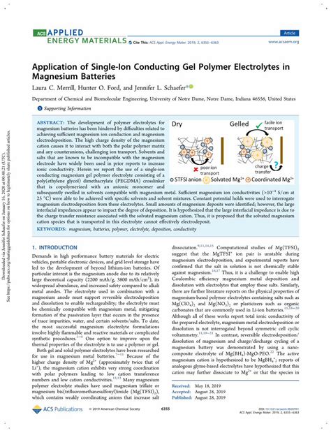 Pdf Application Of Single Ion Conducting Gel Polymer Dokumentips
