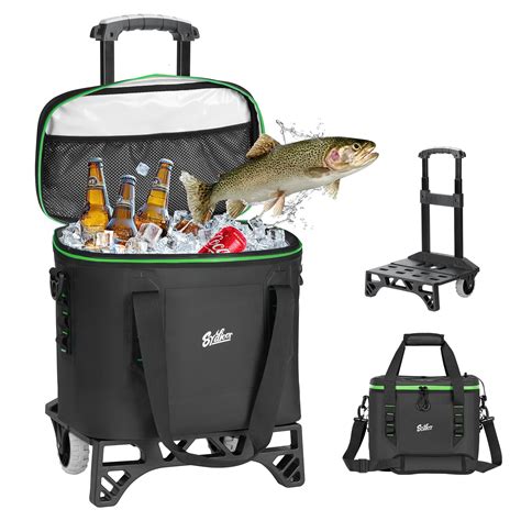 30 Can Small Rolling Cooler With Wheels Detachable All Terrain Trolley