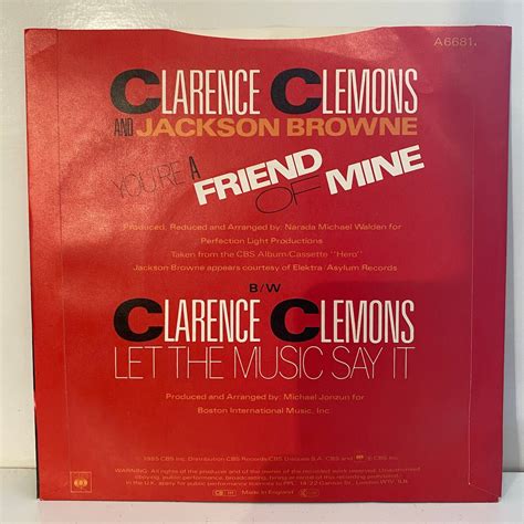 【シングル】clarence Clemons And Jackson Browne Youre A Friend Of Mine