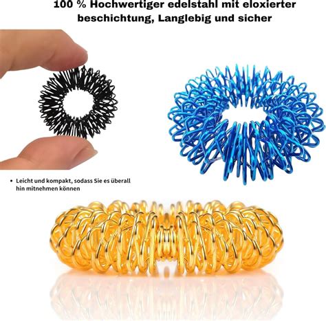 Dztsmart Acupressure Ring Set Anti Stress Finger Massage Rings For