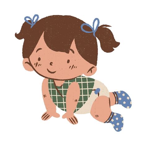 Bebé Niño Gateando Vector Premium