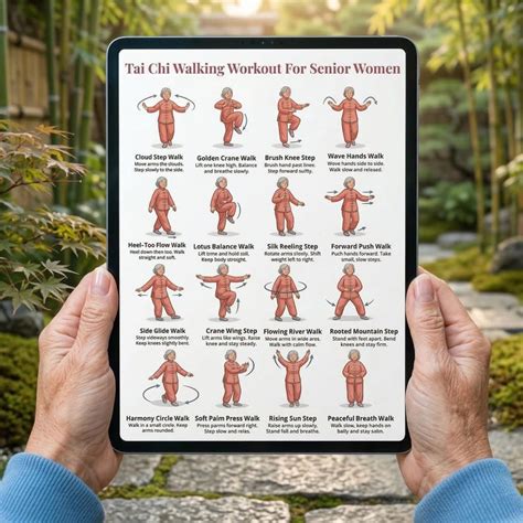 Printable Tai Chi Walking Workout For Women Senior Friendly Tai Chi