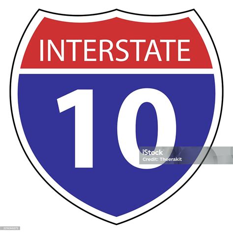 Us Interstate 10 Highway Icon Us Interstate 10 Highway Sign With Route