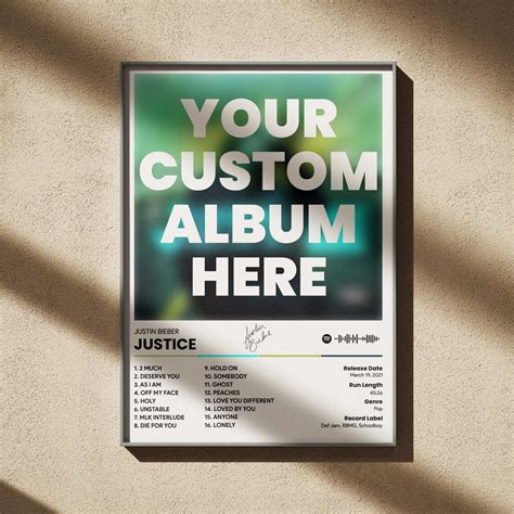 Custom Album Poster Singer And Artist Album Cover Personalized Artist