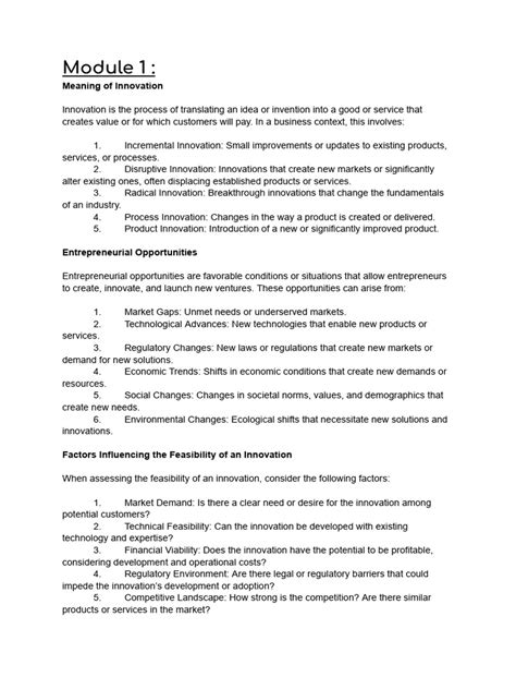 Venture Ideation Notes Pdf Market Segmentation Innovation