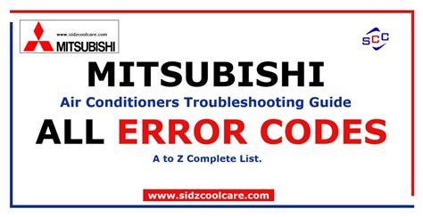 Mitsubishi Air Conditioner All Error Codes Complete List Sidz Cool Care