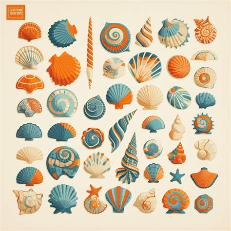 Premium Vector Thai Seashell Patterns With Natural Designs