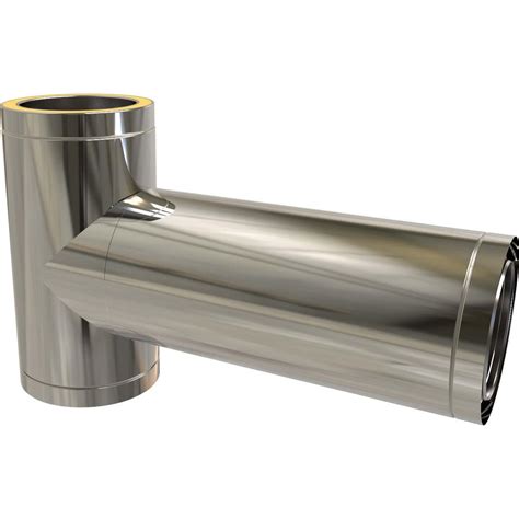 Twpro Silver Long 90 Degree Tee 125mm Stove Industry Supplies Ltd