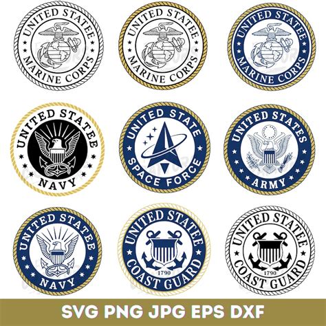 Us Military Logo Svg Png Bundle Army Navy Air Force Coast Guard Space
