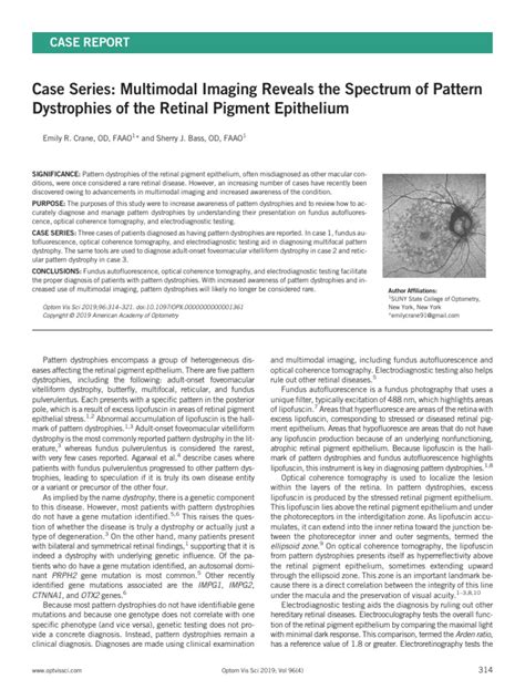 Pattern Dystrophies Imaging Insights Pdf Retina Visual Acuity