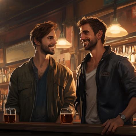 Premium Ai Image Hyper Realistic Twin Black Guys Standing At Bar