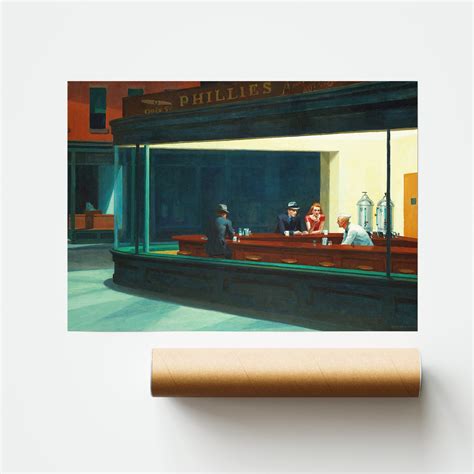 Edward Hopper Nighthawks Poster Realism Art Retro Diner Print Diner