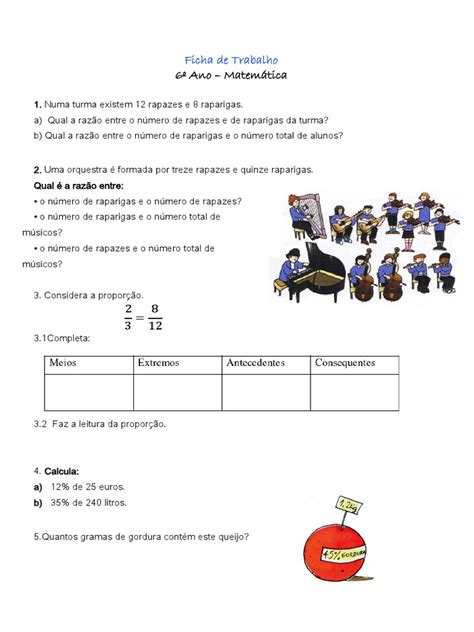 Ficha Algebra 6º Ano Pdf