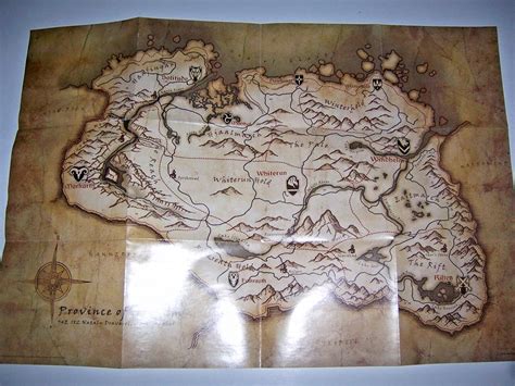 Elder Scrolls V 5 Province Of Skyrim Map Poster Guide Xbox 1 One Or Ps4
