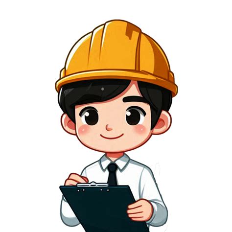 Gambar Karakter Kartun Insinyur Sipil Png Elemen Grafis Png Unduhan Gratis Pikbest