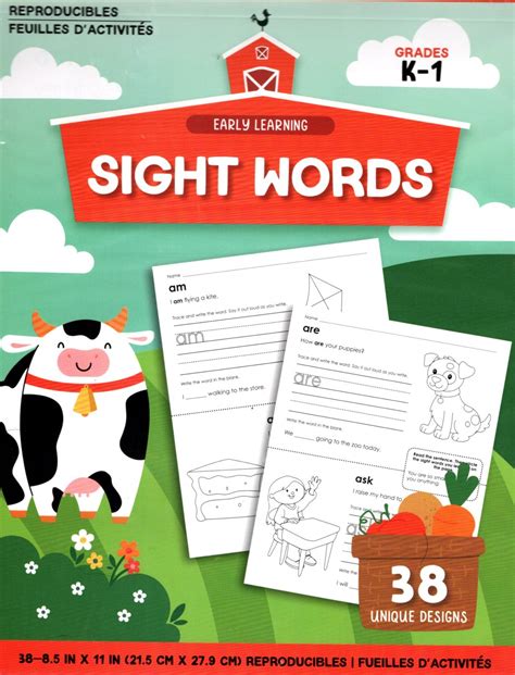 Early Learning Sight Words Reproducible Educational Workbook Grades K 1 V2
