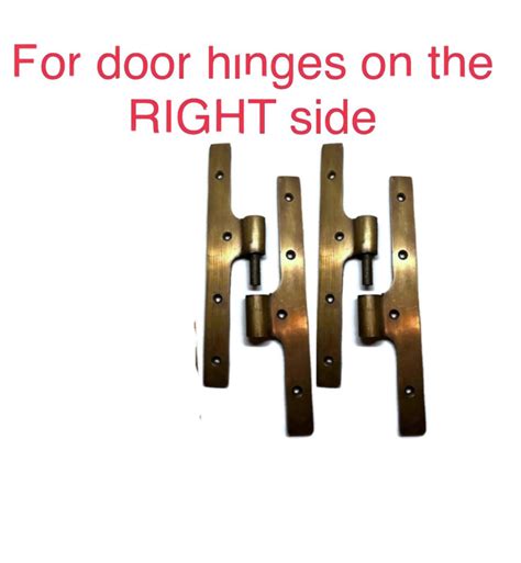 2 Right Hand Large Solid Brass Large Lift Off Door Box Hinges H Shape Pin Vintage Style Cast