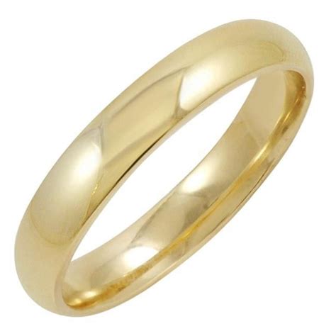 4mm Mens 10k Yellow Gold Comfort Fit Plain Wedding Band Size 115