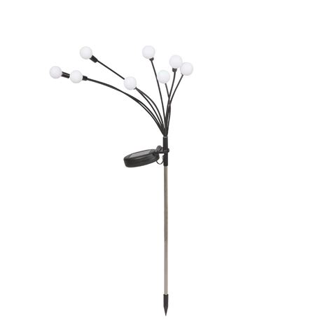 Solar Powered 8 Stem Gloglobe Pastel Stake Lights Multicoloured Leds Outdoor Garden Path