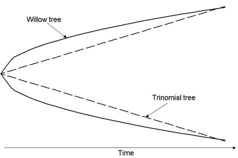 Outer Envelopes Of Willow And Trinomial Trees For Short Time Horizon