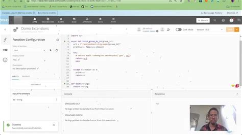 my first domo codeengine function handling api authentication with