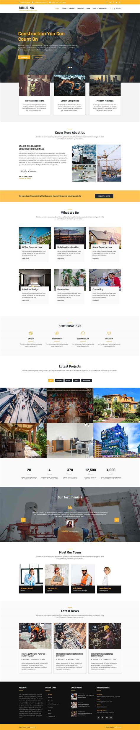 Bulding Is Free Construction Wordpress Theme For Bulding And