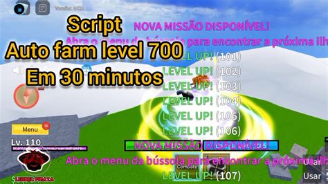 Script Auto Farm Level Do 1 Ao 700 Em Menos De 30 Minutos🙀🙀 Corre Aqui
