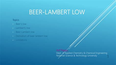 Beer Lambert Law Ppt
