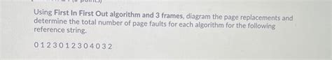 Solved Using First In First Out Algorithm And 3 Frames