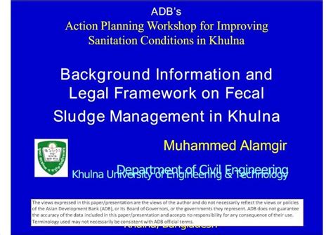 Pdf D1 Background Information Legal Framework Fecal Sludge Management
