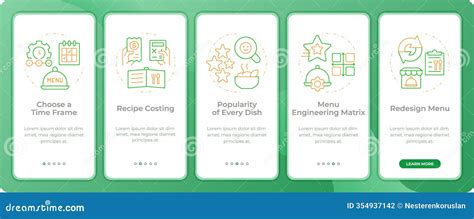Menu Engineering Matrix Infographic Vertical Sequence Vector