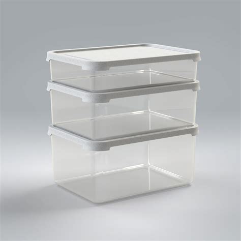 Frosty Tupperware Rectangular 3pcs Set 3mplast