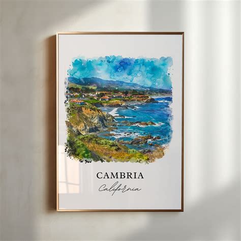 Cambria California Wall Art Cambria Print Cambria Watercolor San