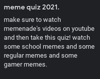 Meme Quiz 2021 Quiz