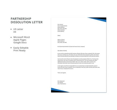 Letter Of Dissolution Template Printabledbwebapp