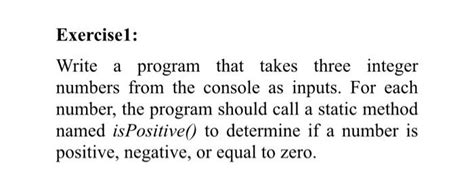 Solved Exercisel Write A Program That Takes Three Integer