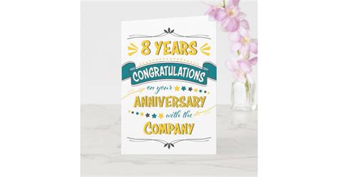 Employee 8th Anniversary Congratulations Word Art Card Zazzle