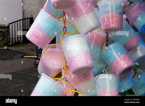 Sweet Soft Sugary Cotton Wool Dessert In Non Ecological Polyethylene