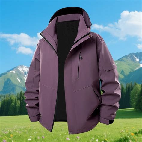 Caijunjia Mens Soft Shell Jacket Fleece Lined Waterproof Lightweight