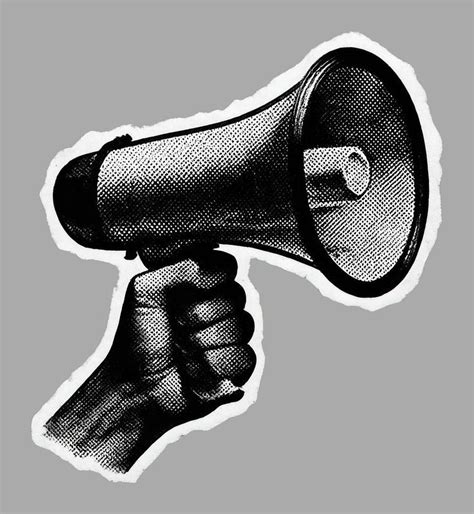 Sticker Collage Background Download Free Vector Of Retro Megaphone