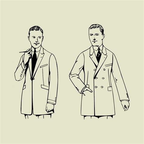 Two Hatless Men In Suits Vector Tofujoe