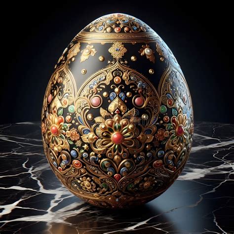 Beautiful And Shiny Egg Filled With Arabic And Indian Ornamental Details Stock Illustration