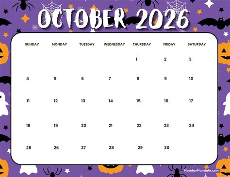 October 2026 Calendars 52 Free Pdf Printables