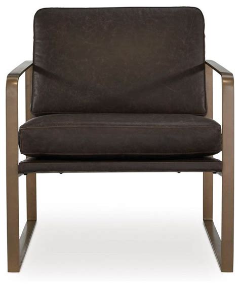 Bradett Dark Brown Leather Upholstered Accent Chair From Ashley