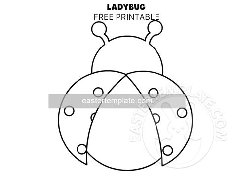 Printable Ladybug Coloring Page Easter Template