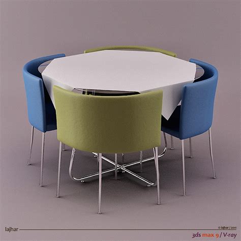 Lwo Architectural Visualization Chairs Table