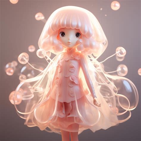 Premium Ai Image A Super Cute Girl Translucent