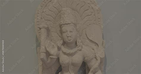 Ancient Statue Of Dancing Vaishnavi Shakti Of Preserver God Shri