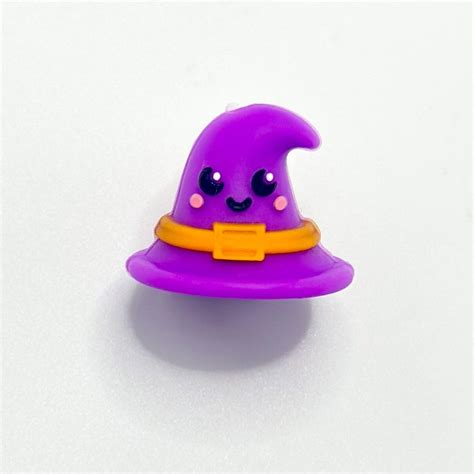 Purple Cute Wizard Hat With Smile Face Halloween 3d Silicone Focal Bea Beadable Bliss